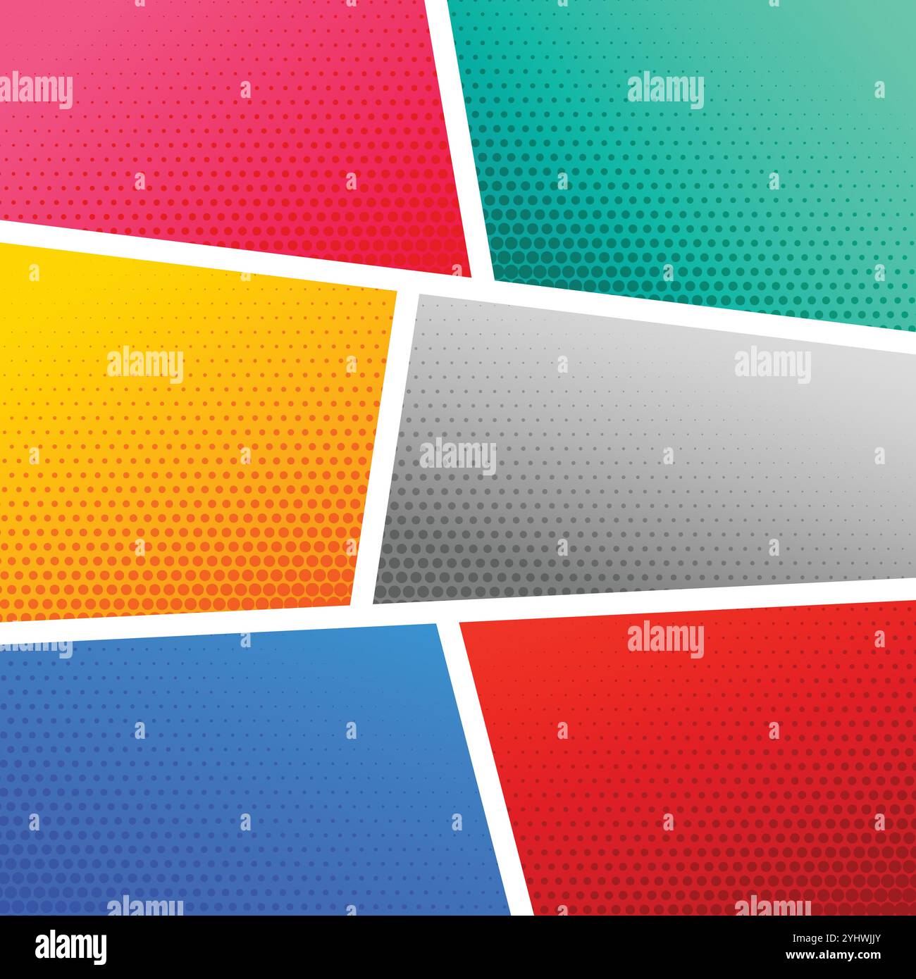 empty halftone comic book strip page template Stock Vector Image & Art ...