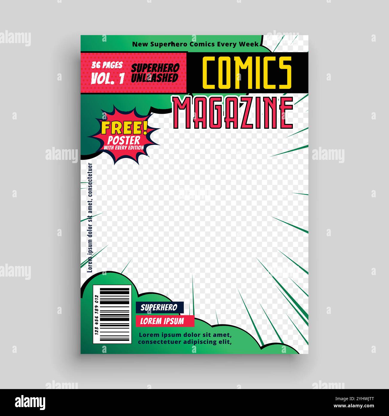 comic book cover page design Stock Vector Image & Art - Alamy