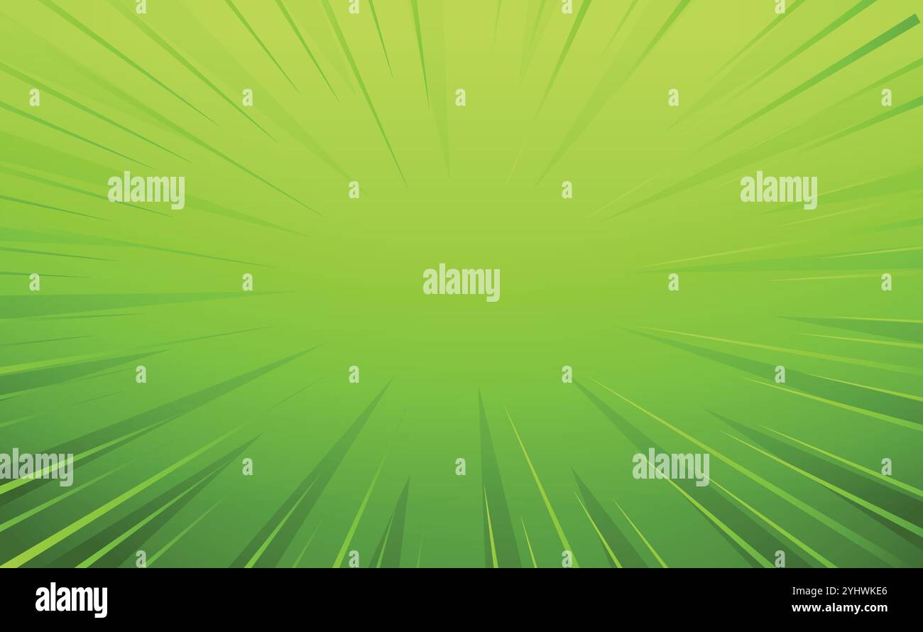 empty green comic style zoom lines background Stock Vector Image & Art ...