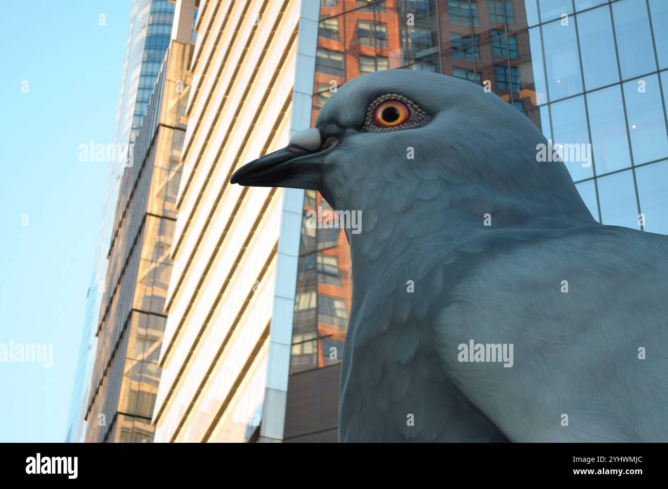 Artist Iván Argote's sculpture of a giant pigeon called "Dinosaur" is ...