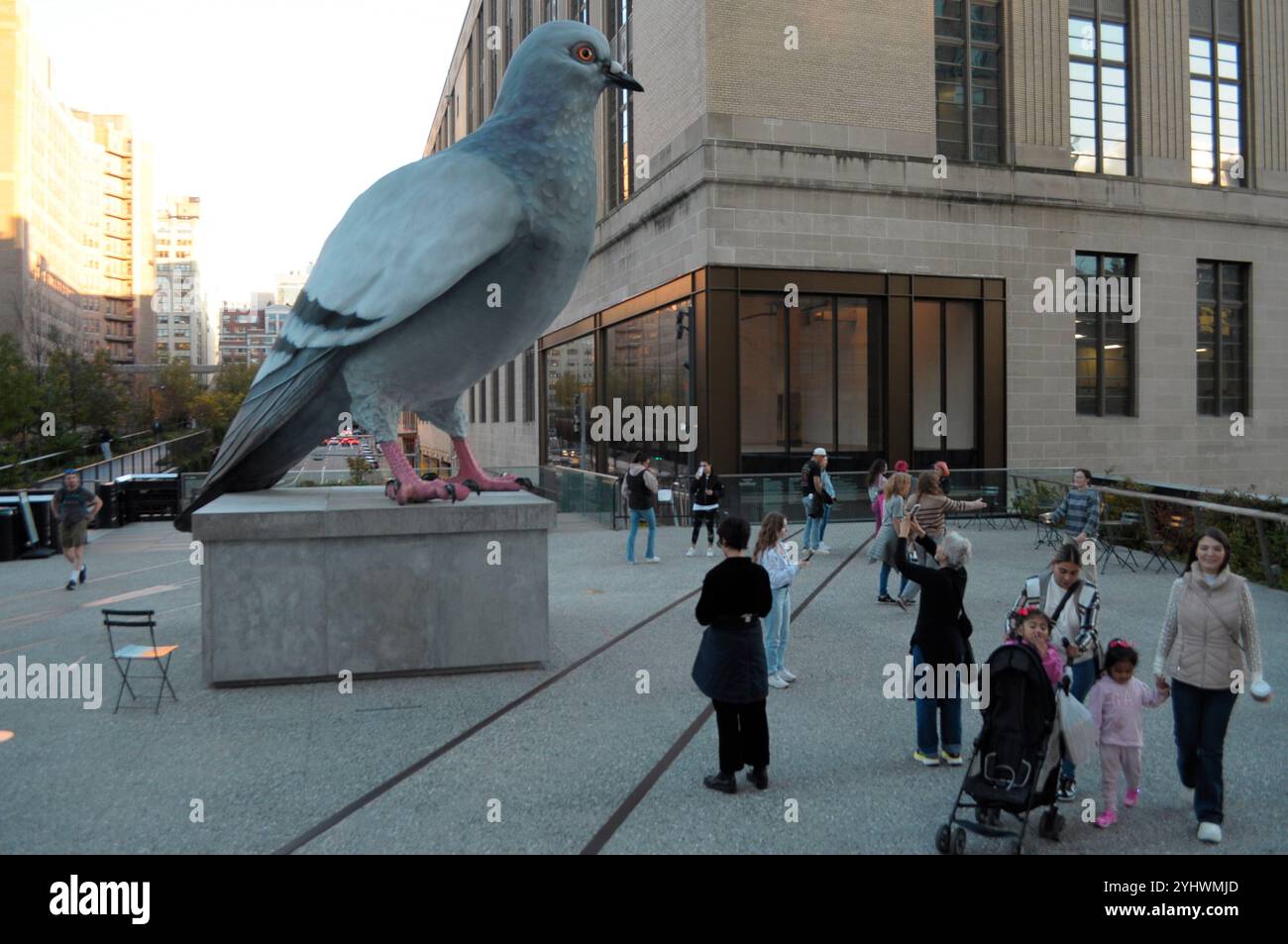 Artist Iván Argote's sculpture of a giant pigeon called "Dinosaur" is ...