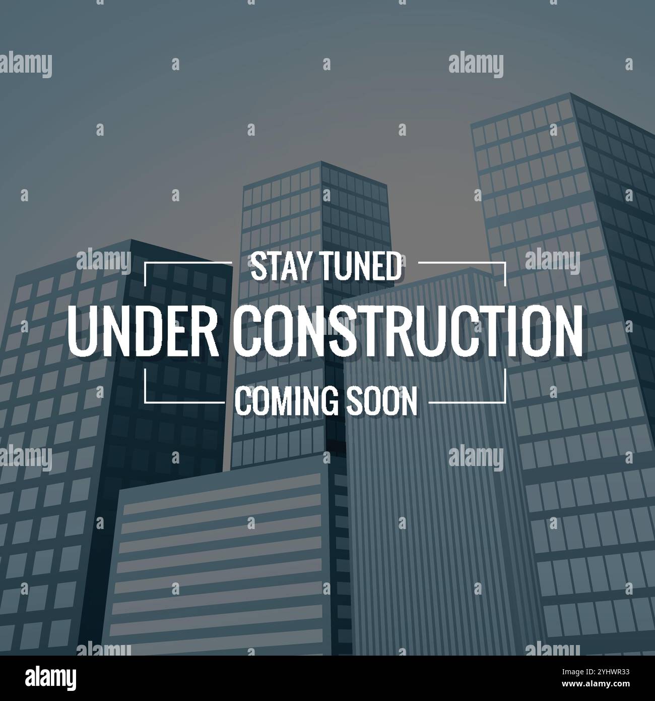underconstruction text with buildings at background Stock Vector Image ...