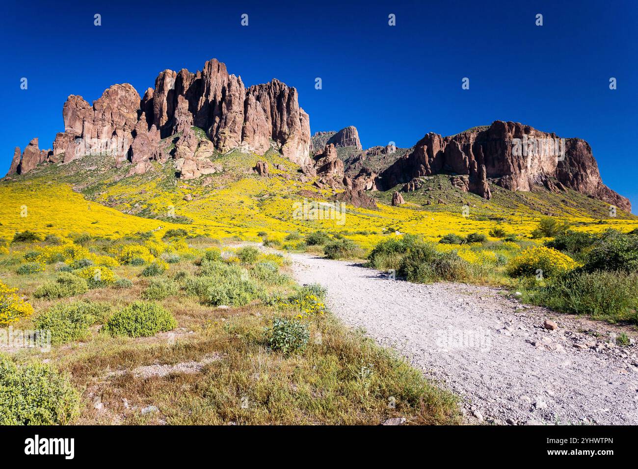 The Siphon Draw Trail ascending toward the western cliffs of the ...