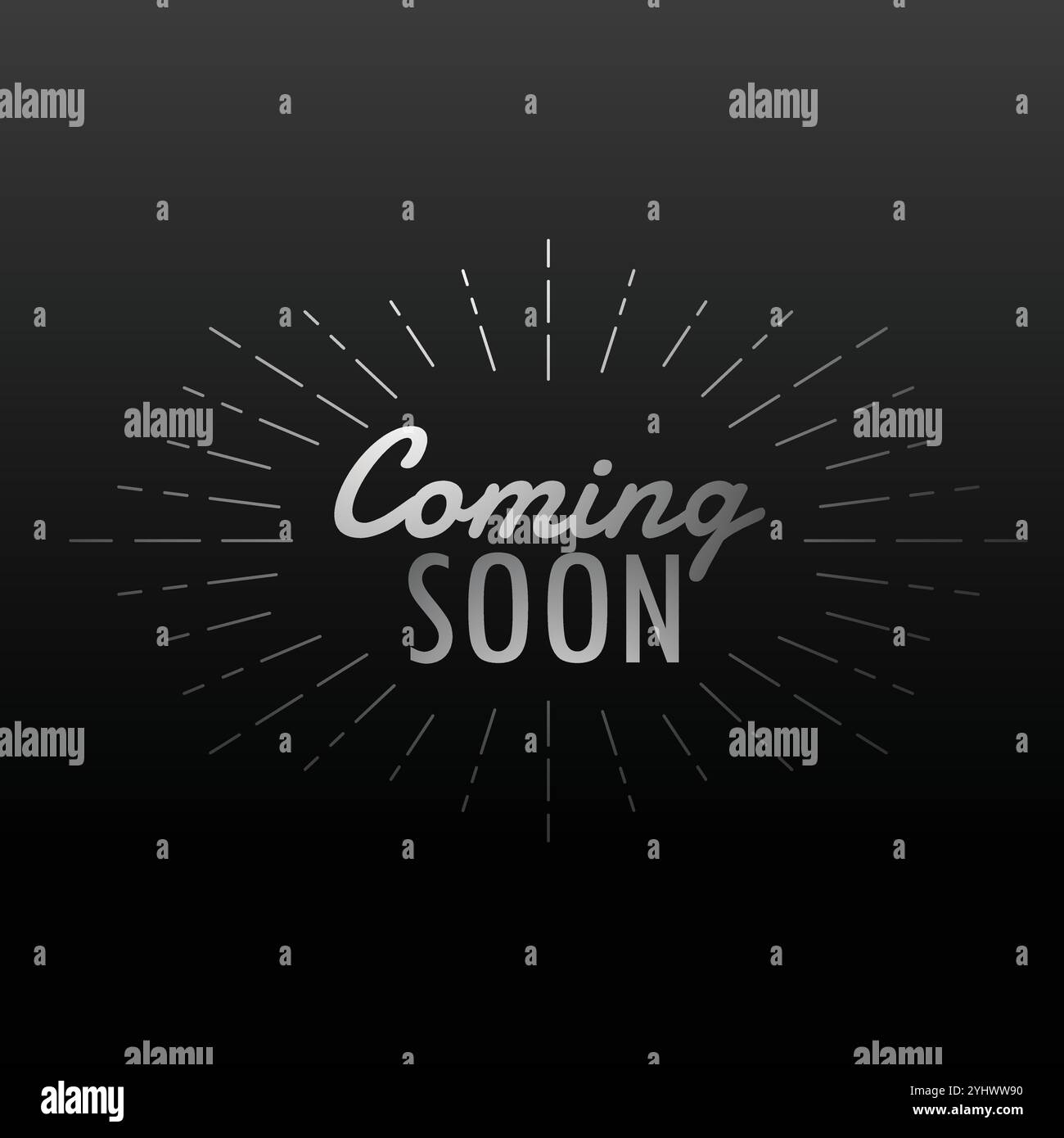dark background with coming soon text with line rays Stock Vector Image ...