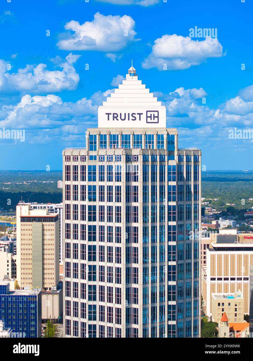 Truist Building in Tampa Florida - Aerial view of a tall building ...