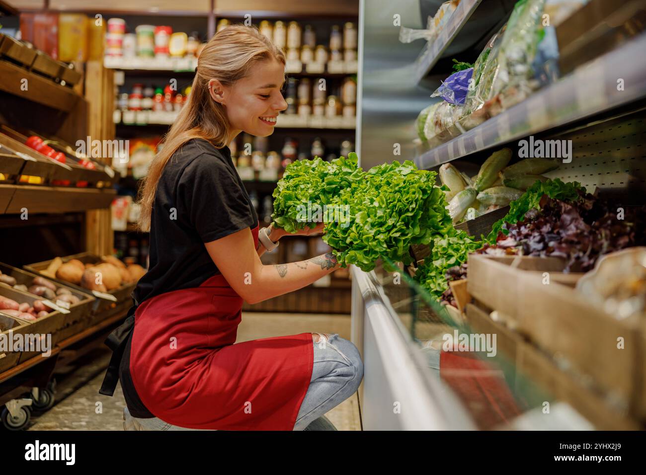 The Process of Stocking Fresh Produce in a Busy Grocery Store ...