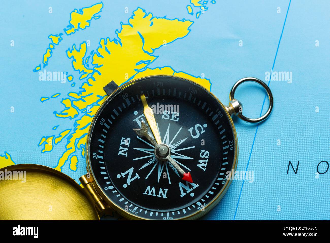 compass on map background travel Stock Photo - Alamy