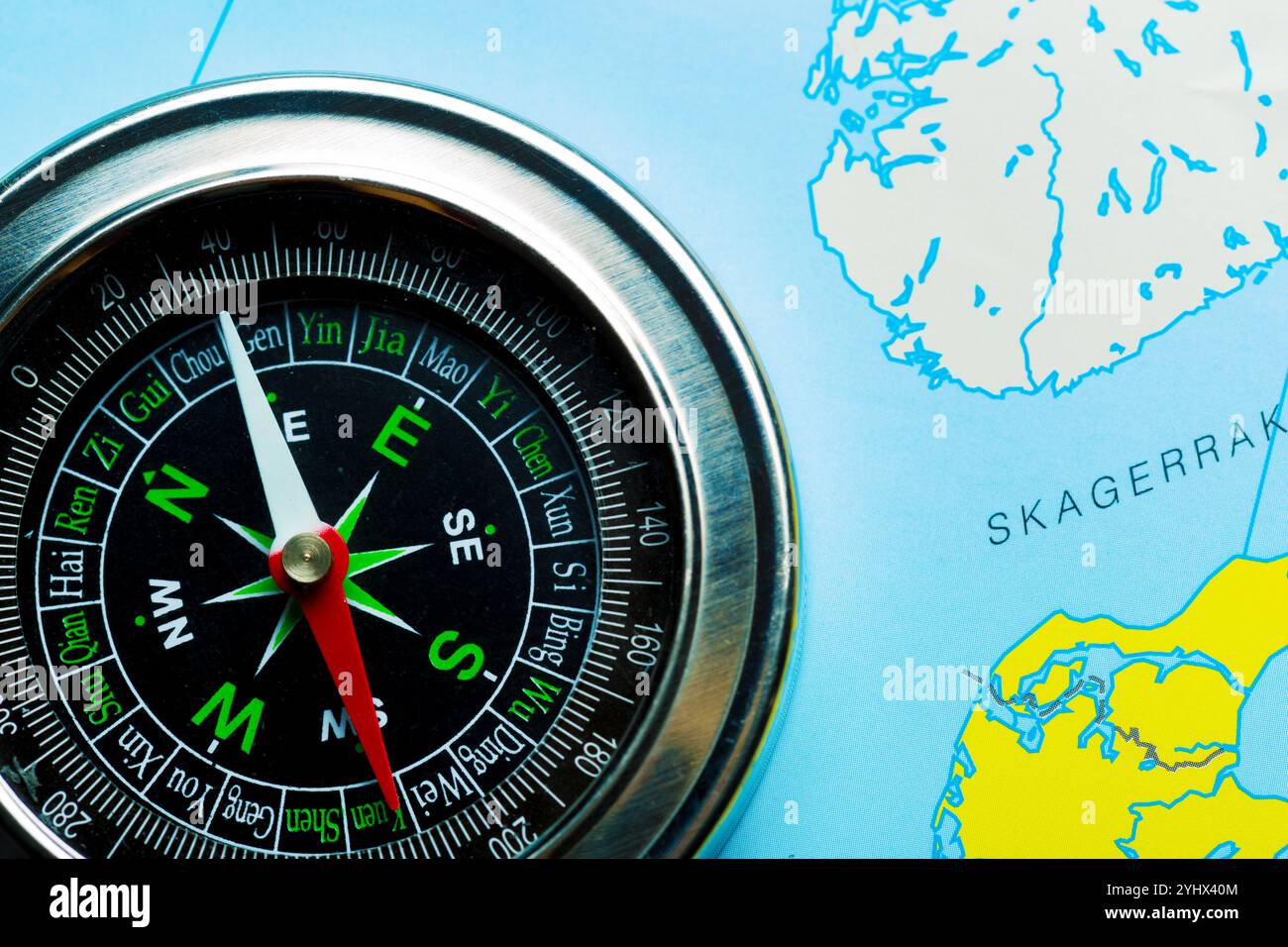 compass on map background travel Stock Photo - Alamy