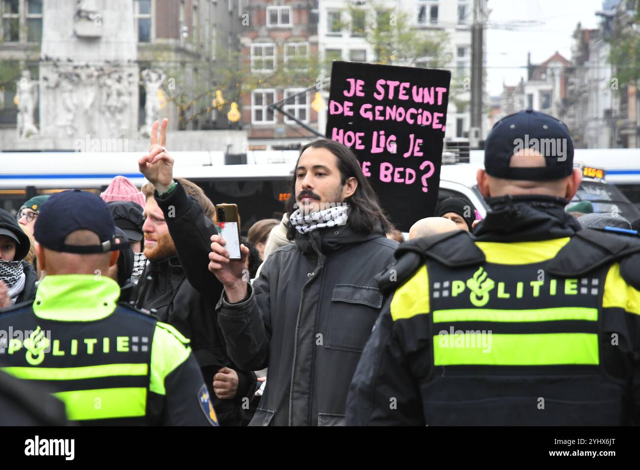 Amsterdam.The Netherlands.10th of november 2024.Illegal pro palestine ...