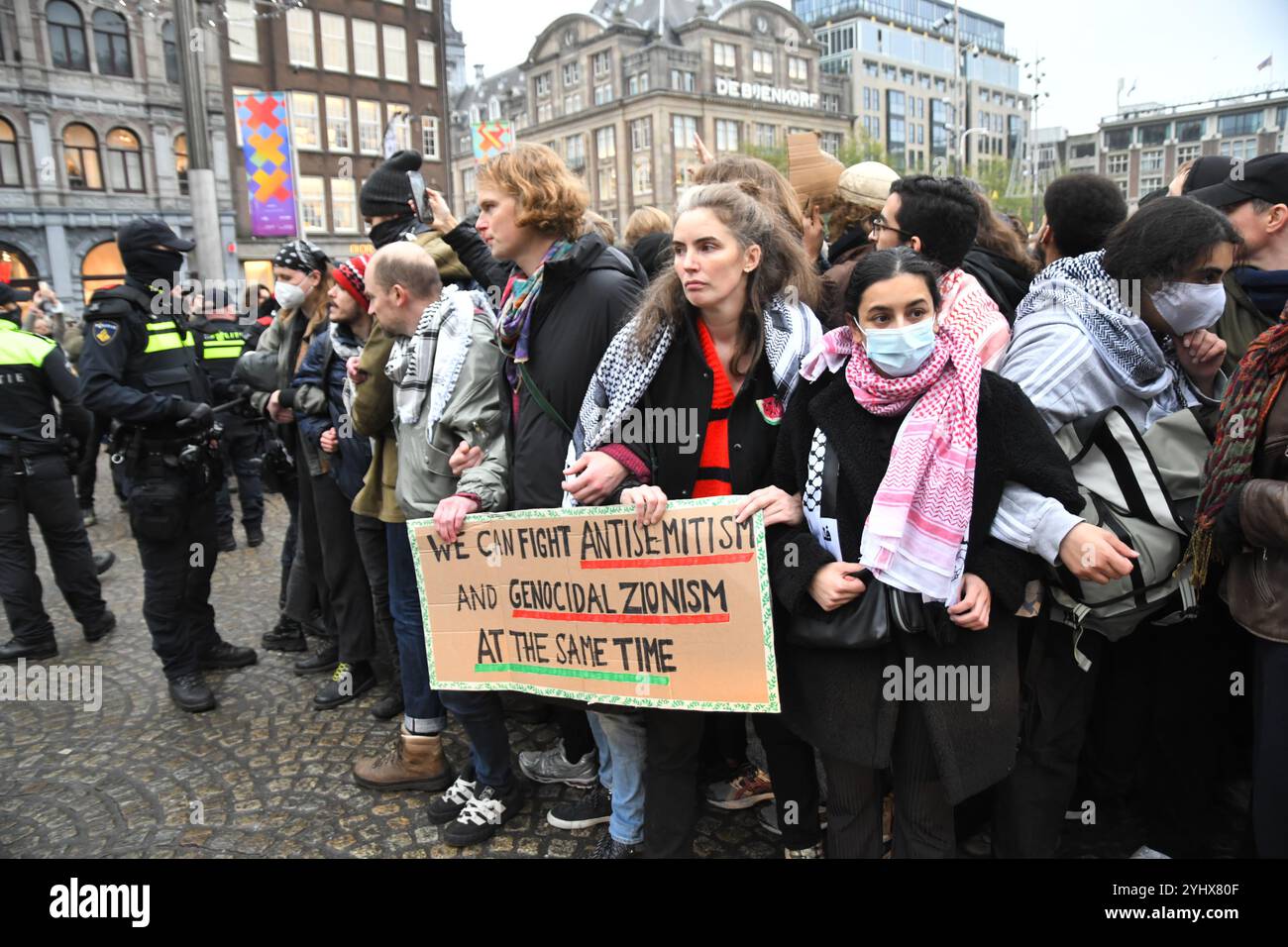 Amsterdam.The Netherlands.10th of november 2024.Illegal pro palestine ...