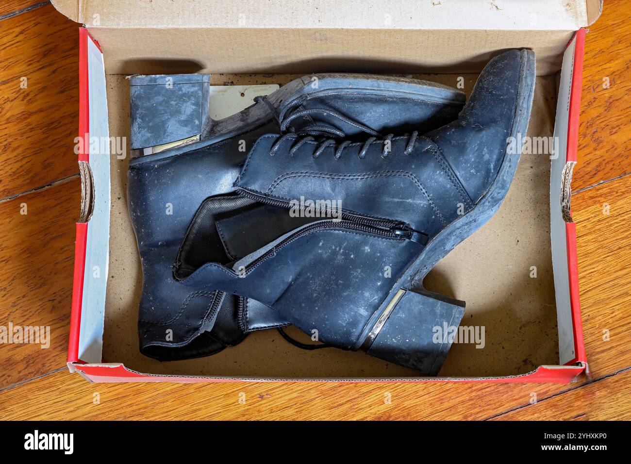 Pair black female boots hi-res stock photography and images - Alamy