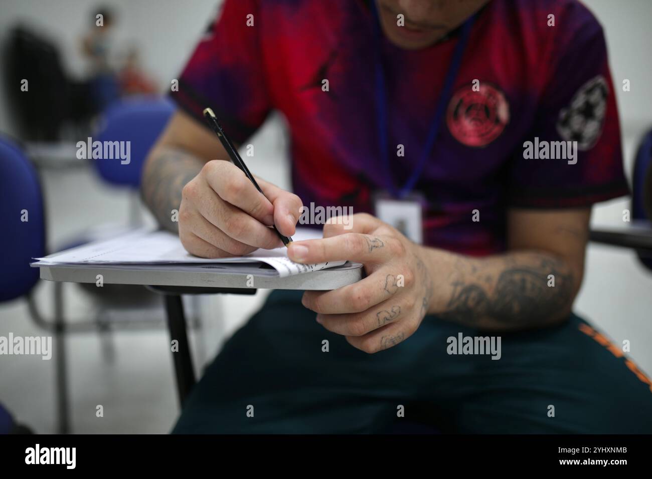 Frutal, Brazil. 18th Jan, 2024. A young inmate attends a vocational ...