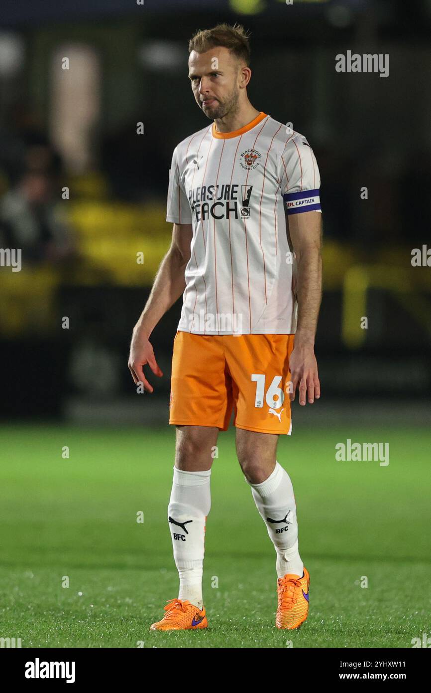 Jordan Rhodes of Blackpool during the Bristol Street Motors Trophy ...