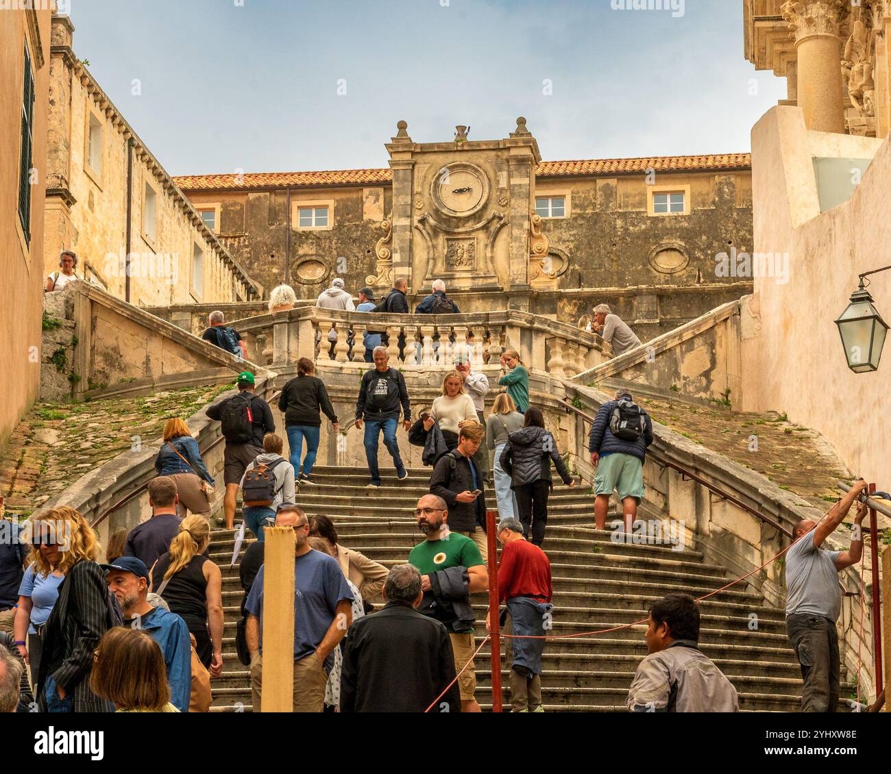 Dubrovnik – HR – Oct 18, 2024 Tourists visiting the Jesuit Stairs ...