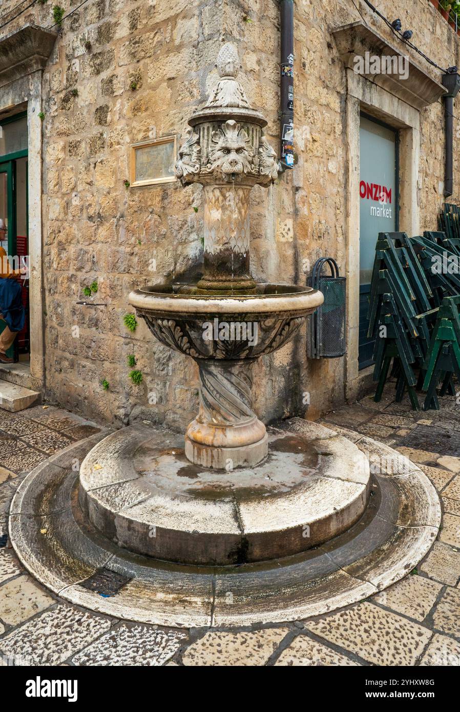 Dubrovnik - HR - Oct 18, 2024 The Amerling Fountain, located on ...