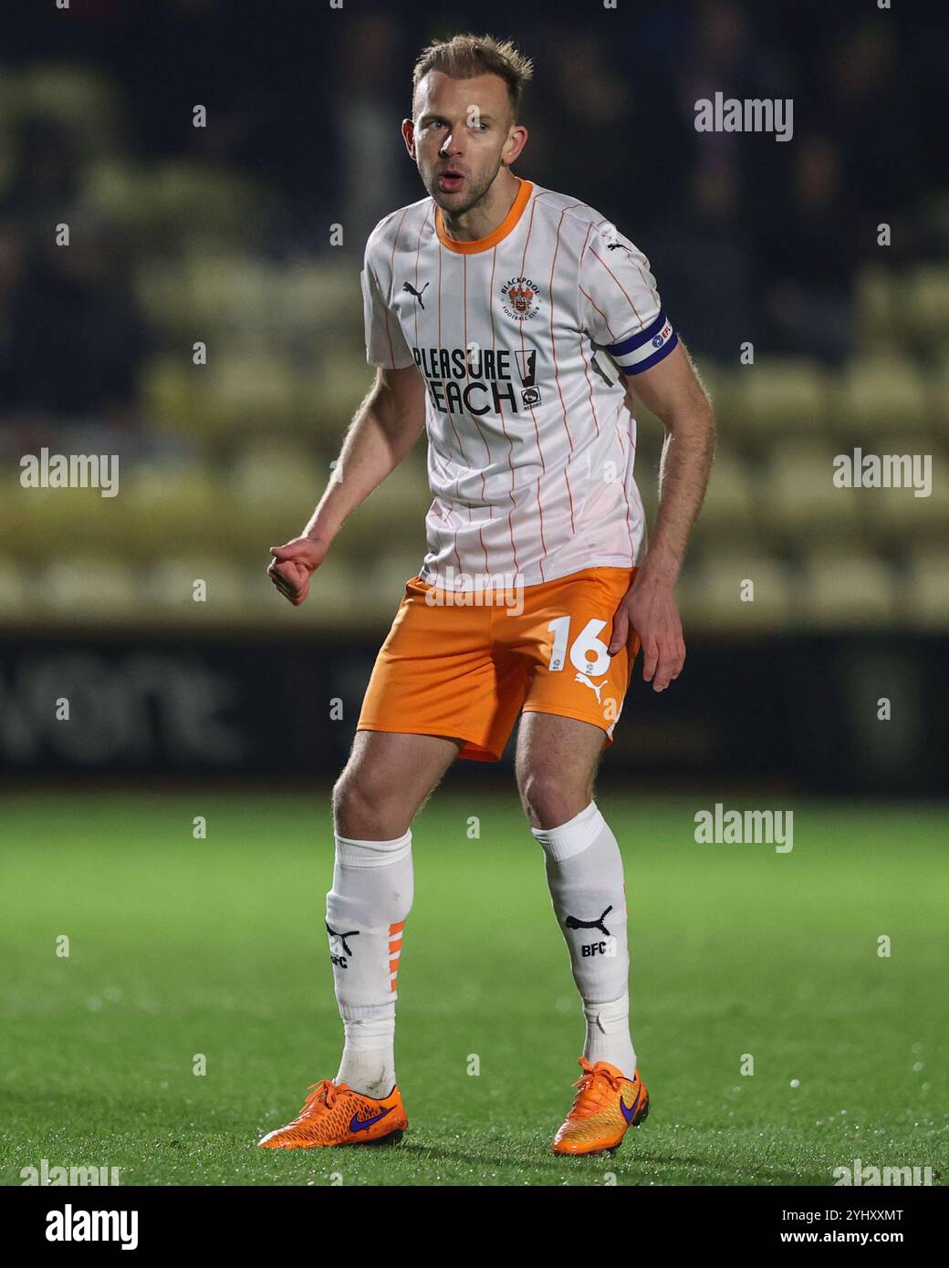 Harrogate, UK. 13th Nov, 2024. Jordan Rhodes of Blackpool during the ...