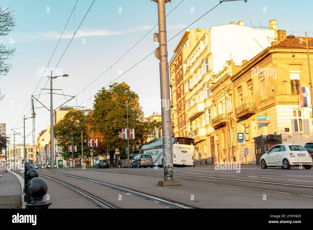 Belgrade’s Old Town, with cobblestone streets, historic buildings, and ...