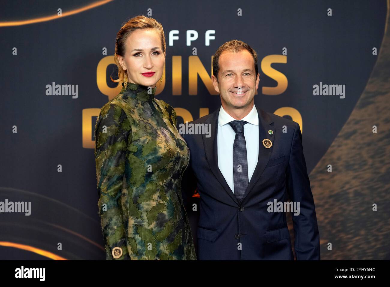 Sporting CP president Frederico Varandas and his wife Swedish triathlete Katarina Larsson pose ...