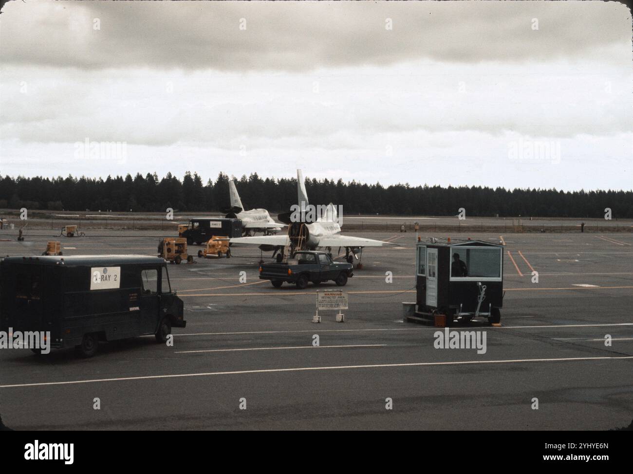 X-RAY 2, MA-1A fire control specialist van entering 318 FIS secure ramp ...