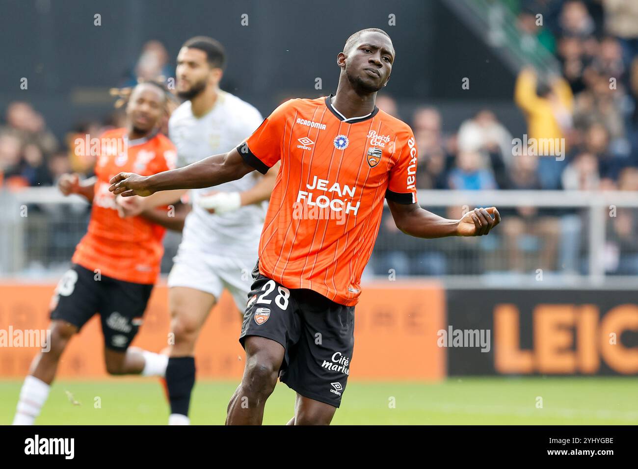 28 Sambou SOUMANO (fcl) during the Ligue 2 BKT match between FC Lorient and En Avant Guingamp at ...