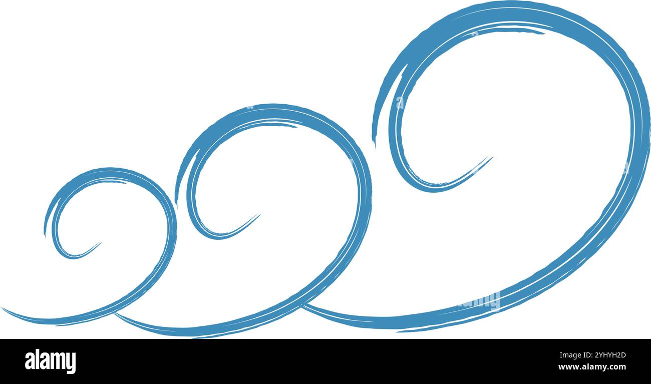 blue wind swirls geometric shape Stock Vector Image & Art - Alamy