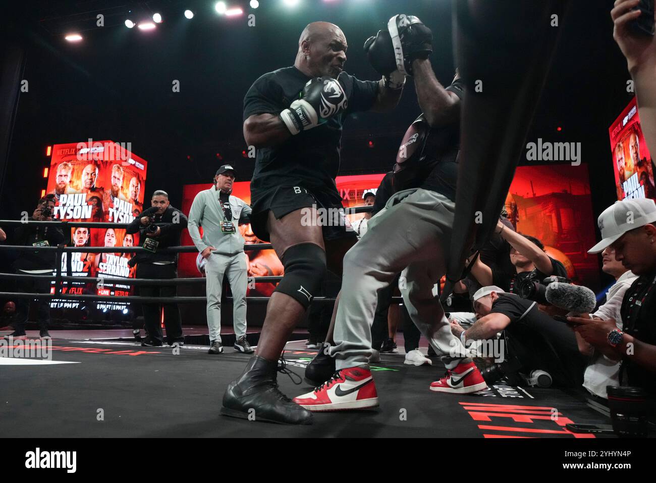 Mike Tyson works out ahead of his boxing match against Jake Paul ...