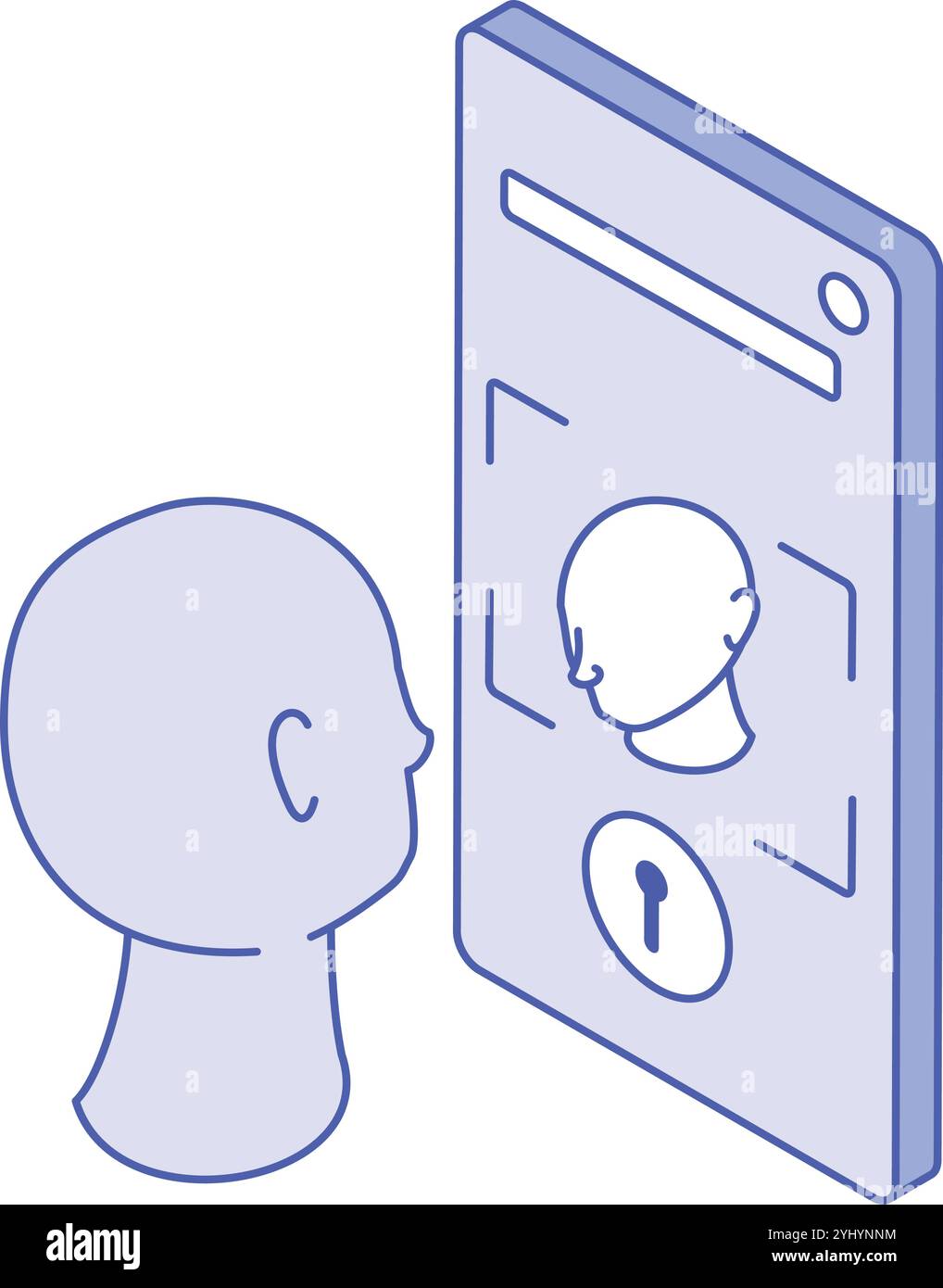 biometric face recognition security isometric Stock Vector Image & Art - Alamy