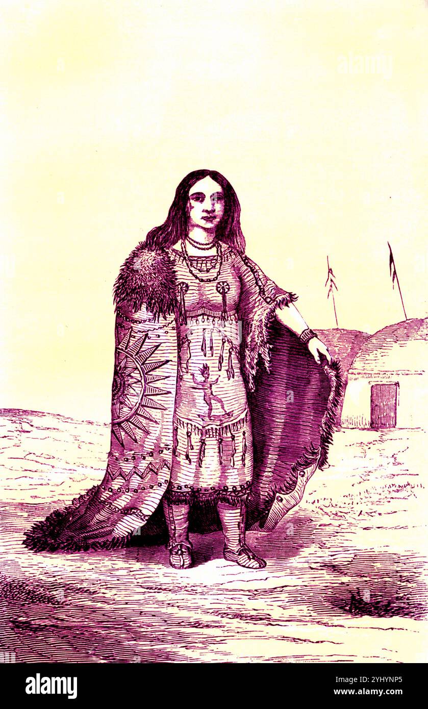 Illustration of a Native American woman. From 'Great Deserts of the New ...