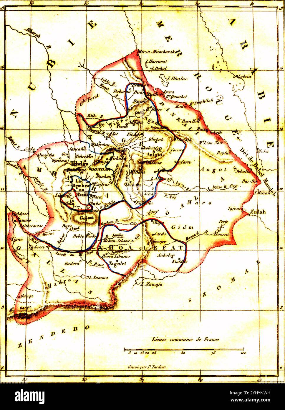 19th century map of Abyssinia. Abyssinia was located in the northern ...