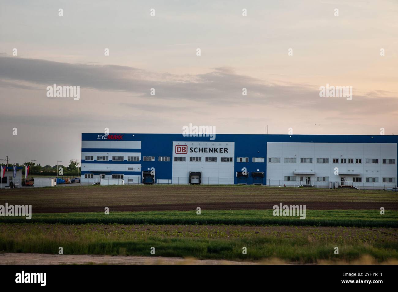 BELGRADE, SERBIA - SEPTEMBER 21, 2024: DB Schenker logo on a warehouse ...