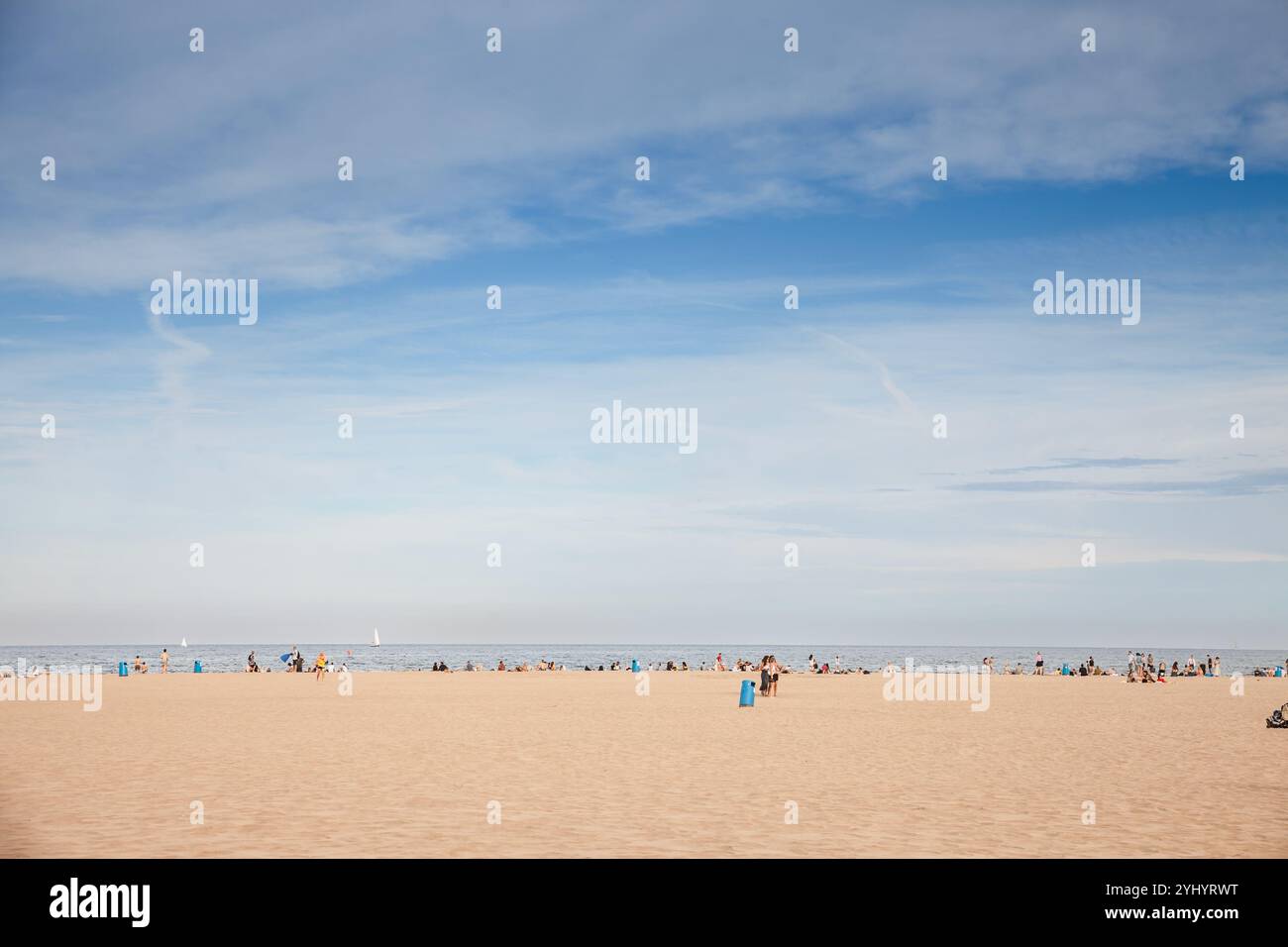 VALENCIA, SPAIN - OCTOBER 13, 2024: expansive view of Playa de las ...