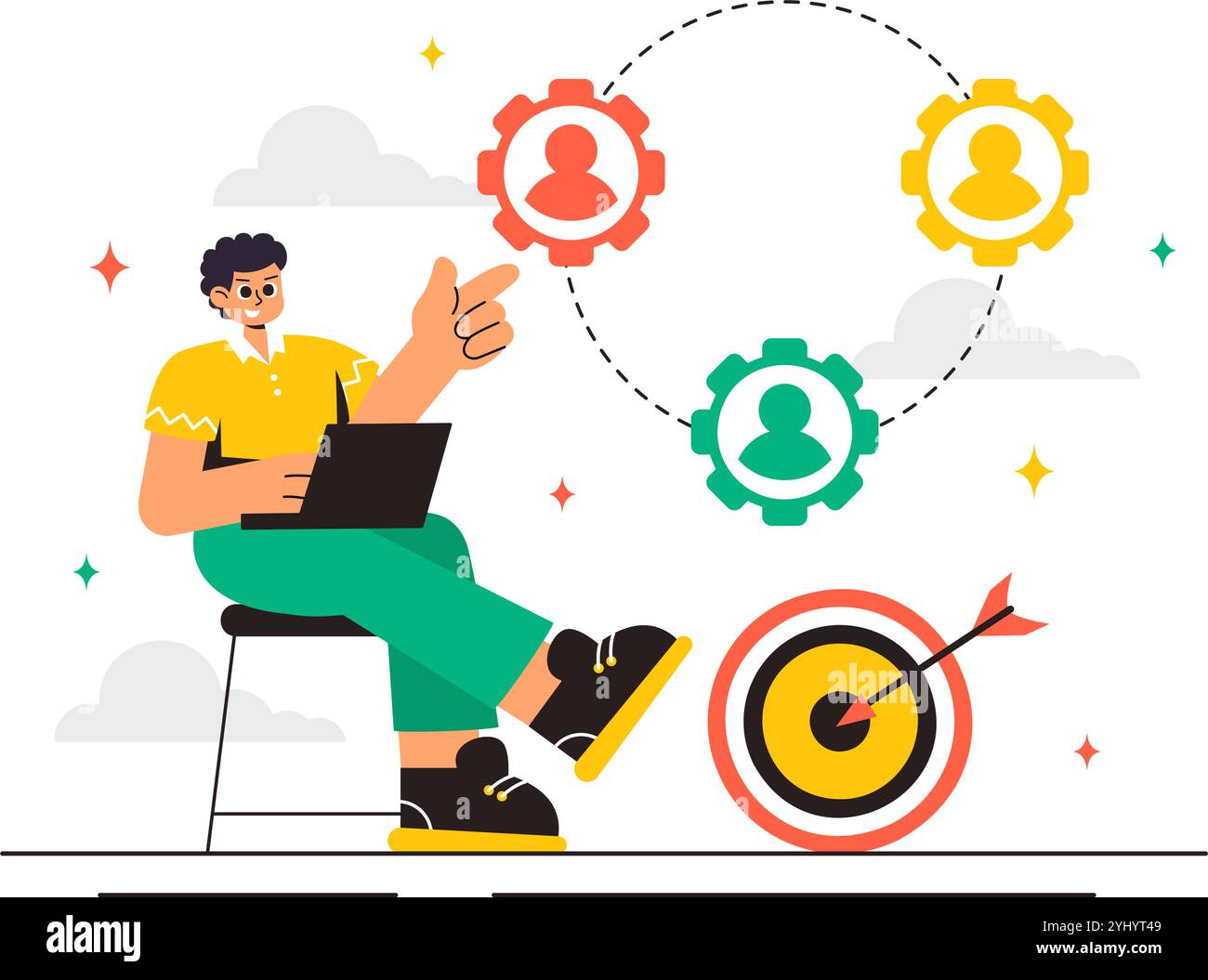 Outsourcing Business Vector Illustration featuring of the Teamwork ...