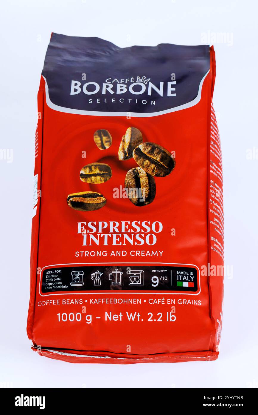 10 NOVEMBER 2024 Milan Italy: Caff Borbone Espresso Intenso coffee ...