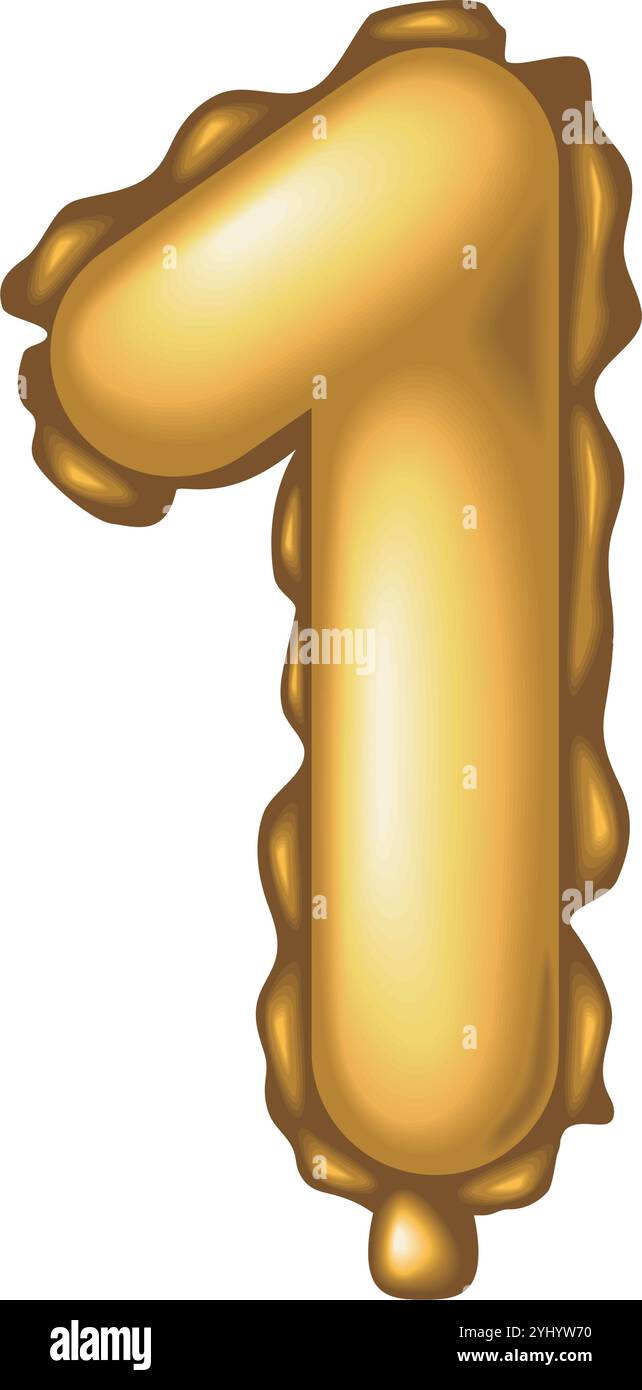 golden balloon number one Stock Vector Image & Art - Alamy