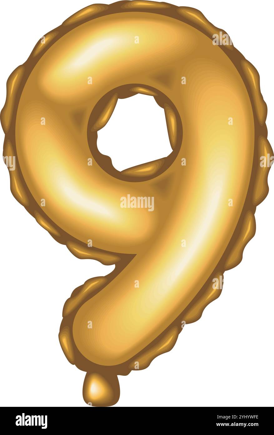 golden balloon number nine Stock Vector Image & Art - Alamy
