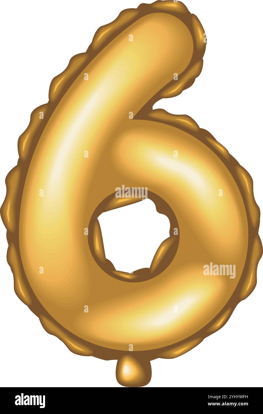 golden balloon number six Stock Vector Image & Art - Alamy