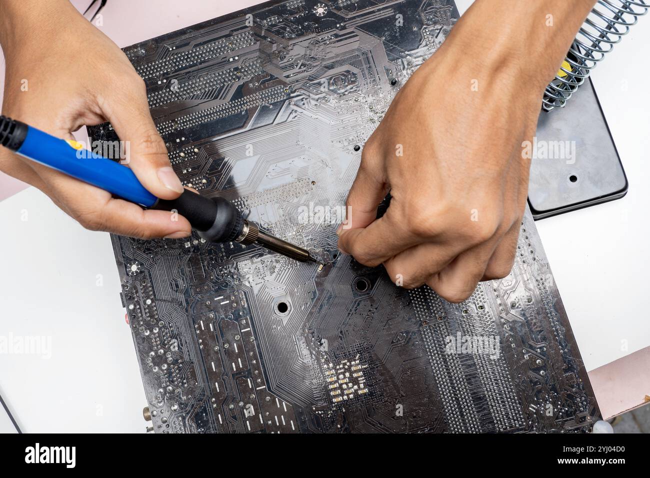 Man repairing electric board hi-res stock photography and images - Alamy