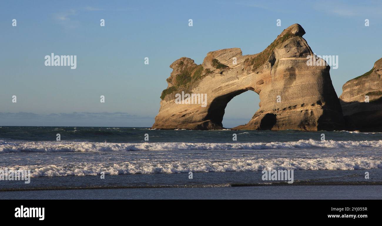 Unique rock formation at Wharariki Beach, New Zealand Stock Photo - Alamy