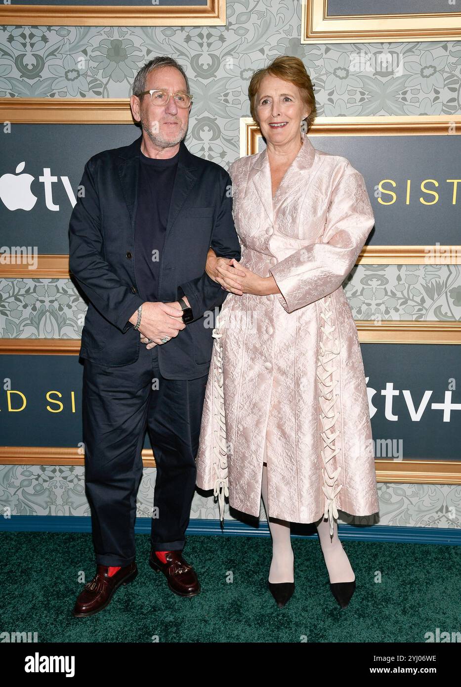 Michael Smiley, left, and Fiona Shaw attend the Apple TV+ premiere of ...