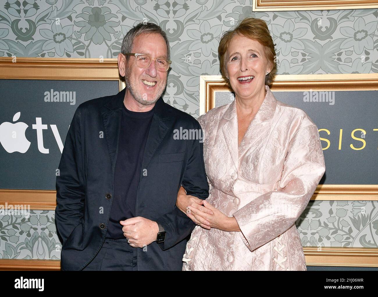 Michael Smiley, left, and Fiona Shaw attend the Apple TV+ premiere of ...