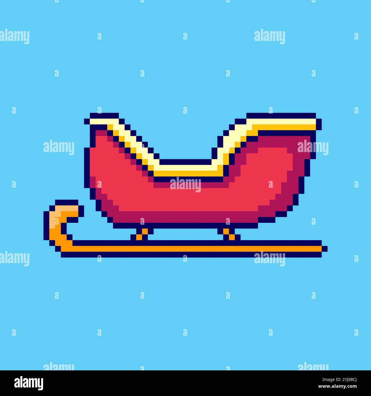 Pixel art Christmas Sleigh game asset design Stock Vector Image & Art ...