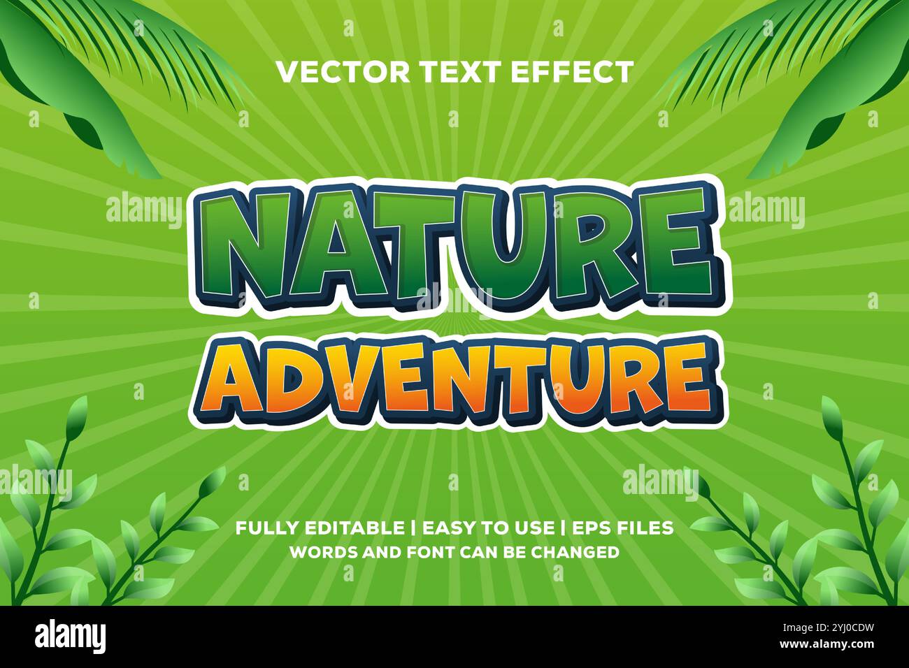 nature adventure vector text effect fully editable Stock Vector Image ...