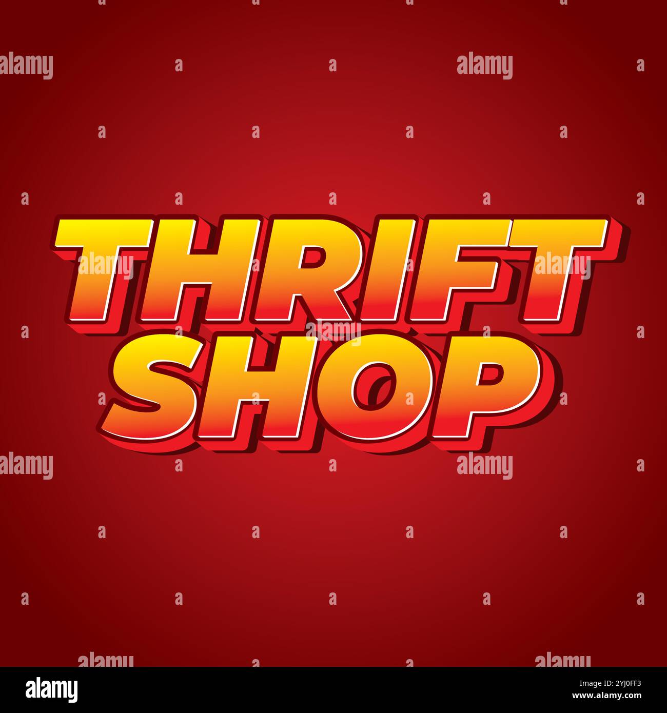 Thrift shop. Text effect design in bold fonts with 3D style, good for ...