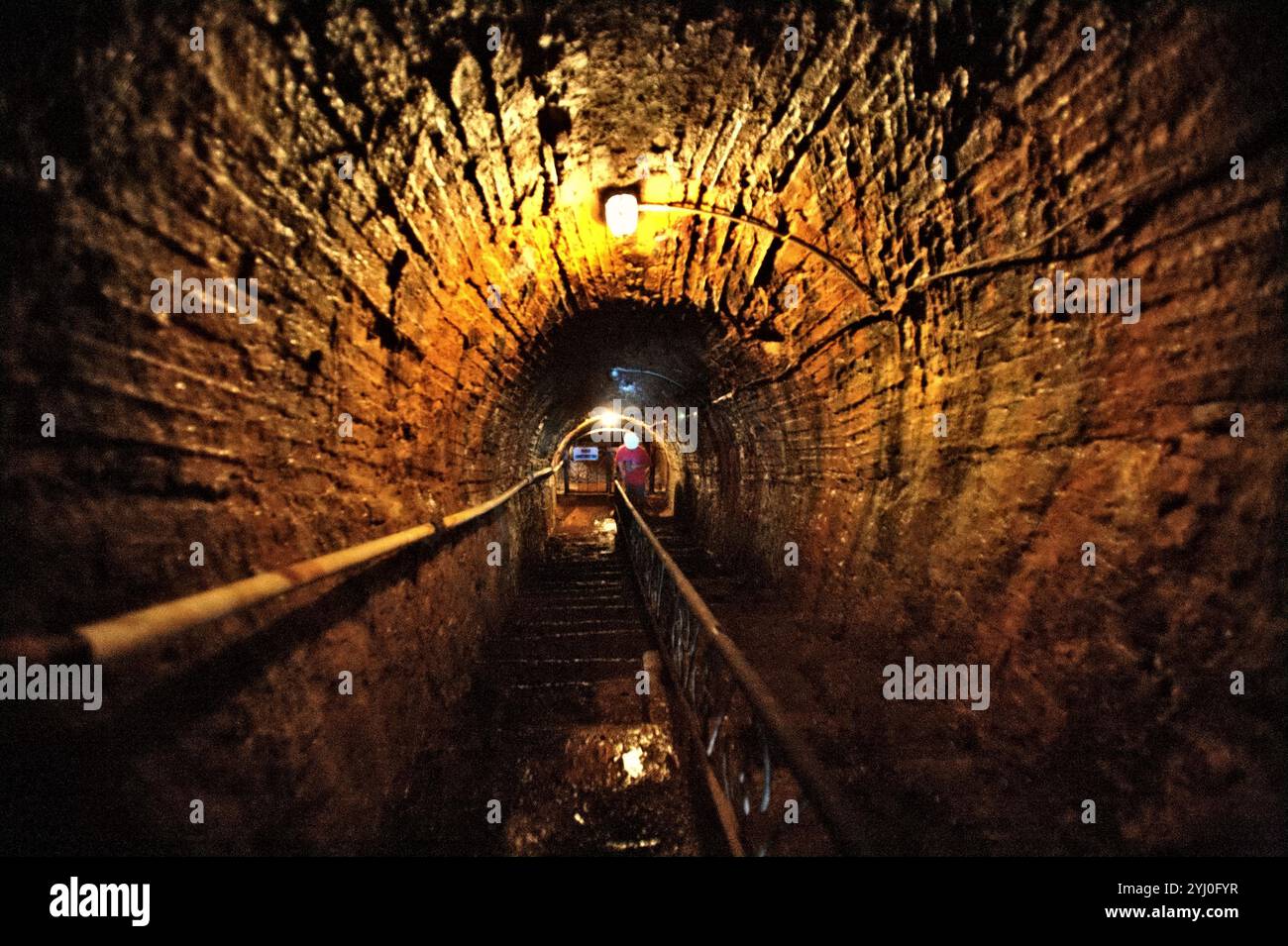 The stairs that lead to the underground coal mining tunnel in ...