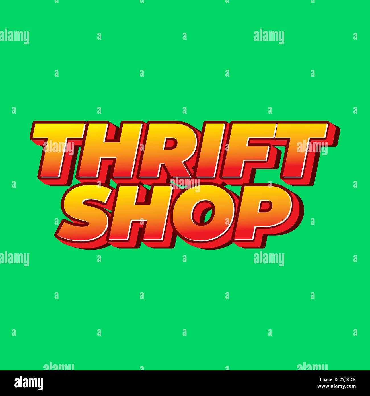 Thrift shop. Text effect design in bold fonts with 3D style, good for ...