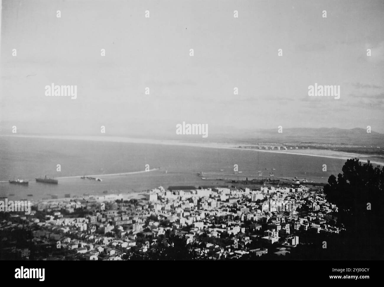 Panorama of Haifa, Palestine, 1941 Stock Photo - Alamy