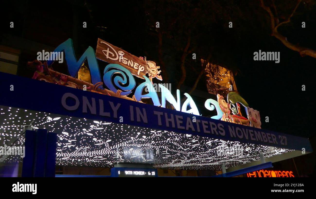Los Angeles, California, USA 11th November 2024 Disney Moana 2 Bus Stop ...
