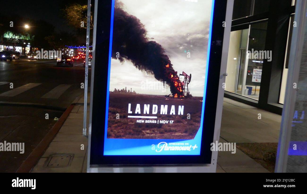Los Angeles, California, USA 11th November 2024 Landman Bus Stop on ...