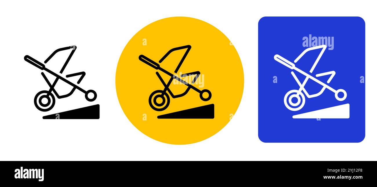 Stroller friendly baby trolley sign symbol disabled access sticker ...