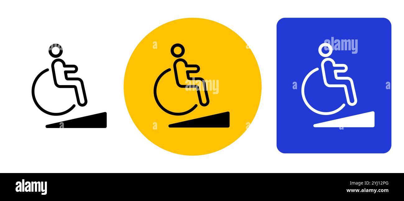 Wheel chair friendly sign symbol disabled access sticker banner emblem ...